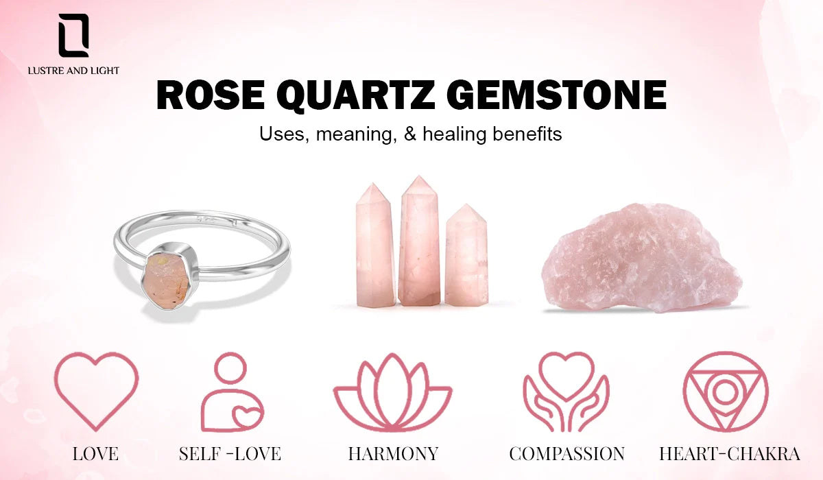 Rose Quartz Gemstone: Uses, Meaning, and Healing Benefits – Lustre and ...